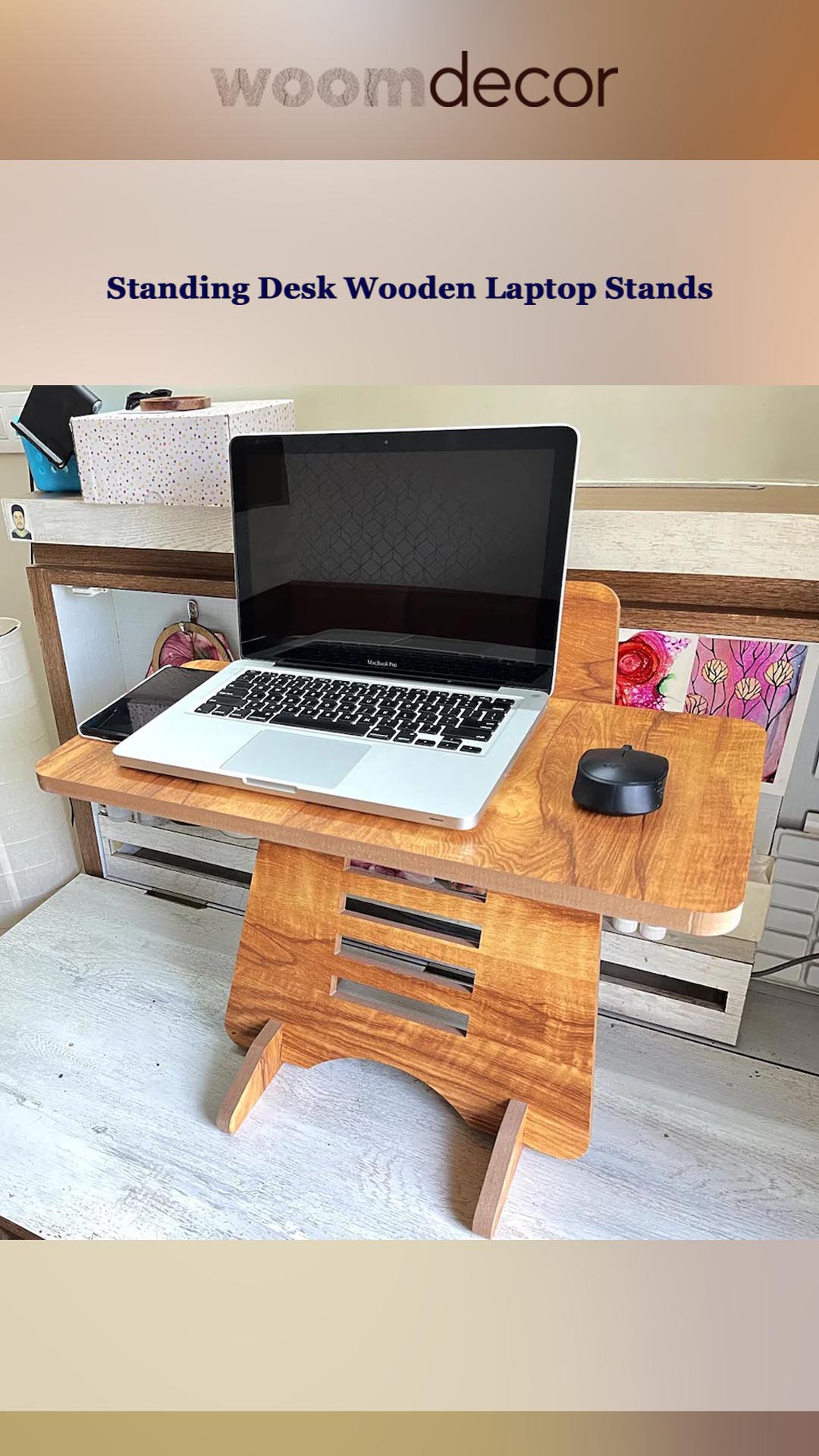 Wooden Laptop Stand For Your Office Work - Woomdecor Buy Home Decor ...